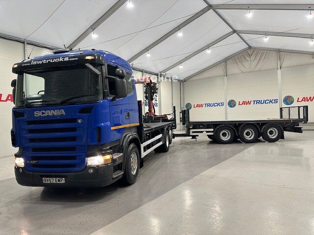 Scania R420 Flatbed Brick Grab Drawbar Manual kamion platforma