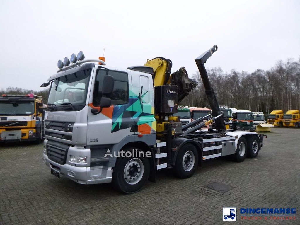DAF D.A.F. CF 85.410 8x2 Hyva container hook + crane kamion rol kiper