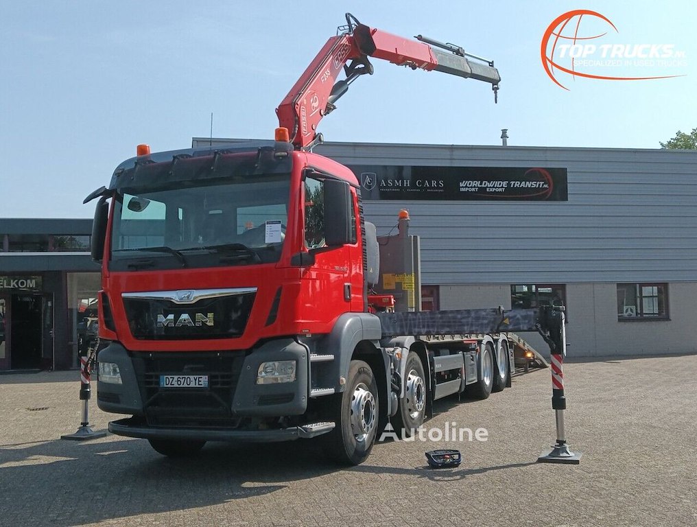 MAN TGS 35.360 8x2 - Fassi 23TM Kraan, Machine transporter, Oprijwag autotransporter