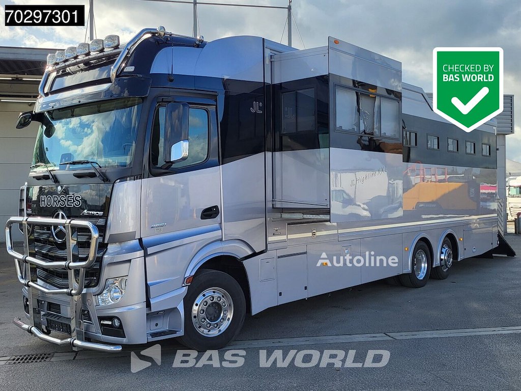 Mercedes-Benz Actros 2551 6X2 Pferdetransport Horse truck + Living Standairco kamion za prevoz konja