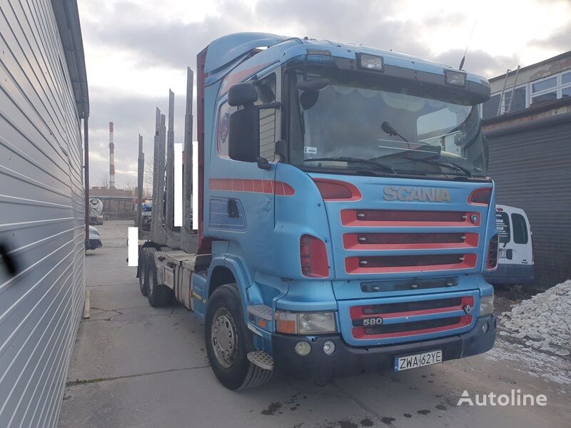 Scania r580 6x4 v8 stell/ stell suspension, top condition kamion za prevoz drva