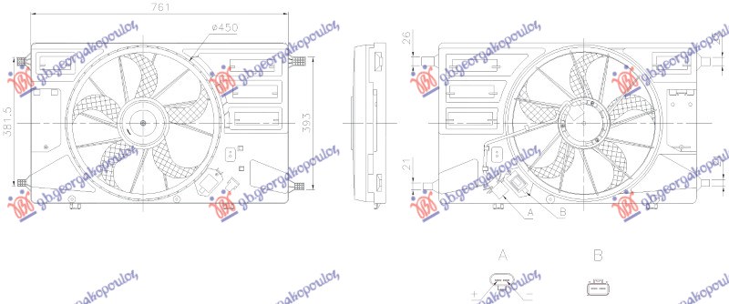 VENTILATOR 2.0/2.2 DIZEL FORD TRANSIT (2019-) (OEM: 1771534, 1933657, 2192892)
