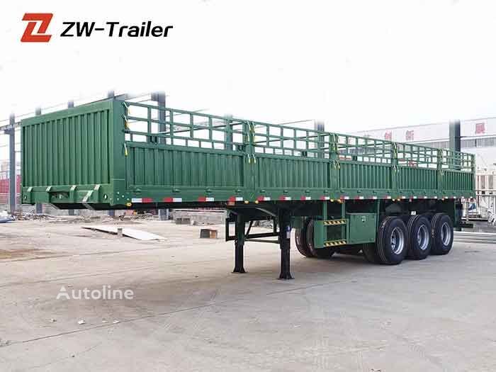 Nova ZW-Trailer 3 Axle 60Ton Sidewall Truck Semi Trailer for Burkina Faso poluprikolica sa ravnom platformom