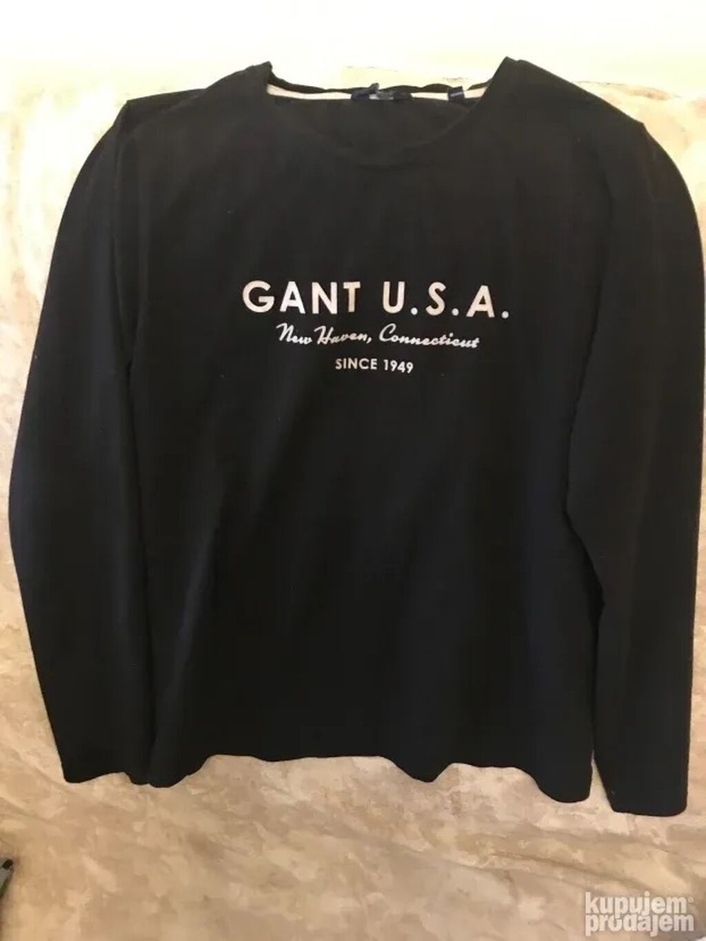 Original GANT majica dugih rukava S / M cotton /elastin Crna boja