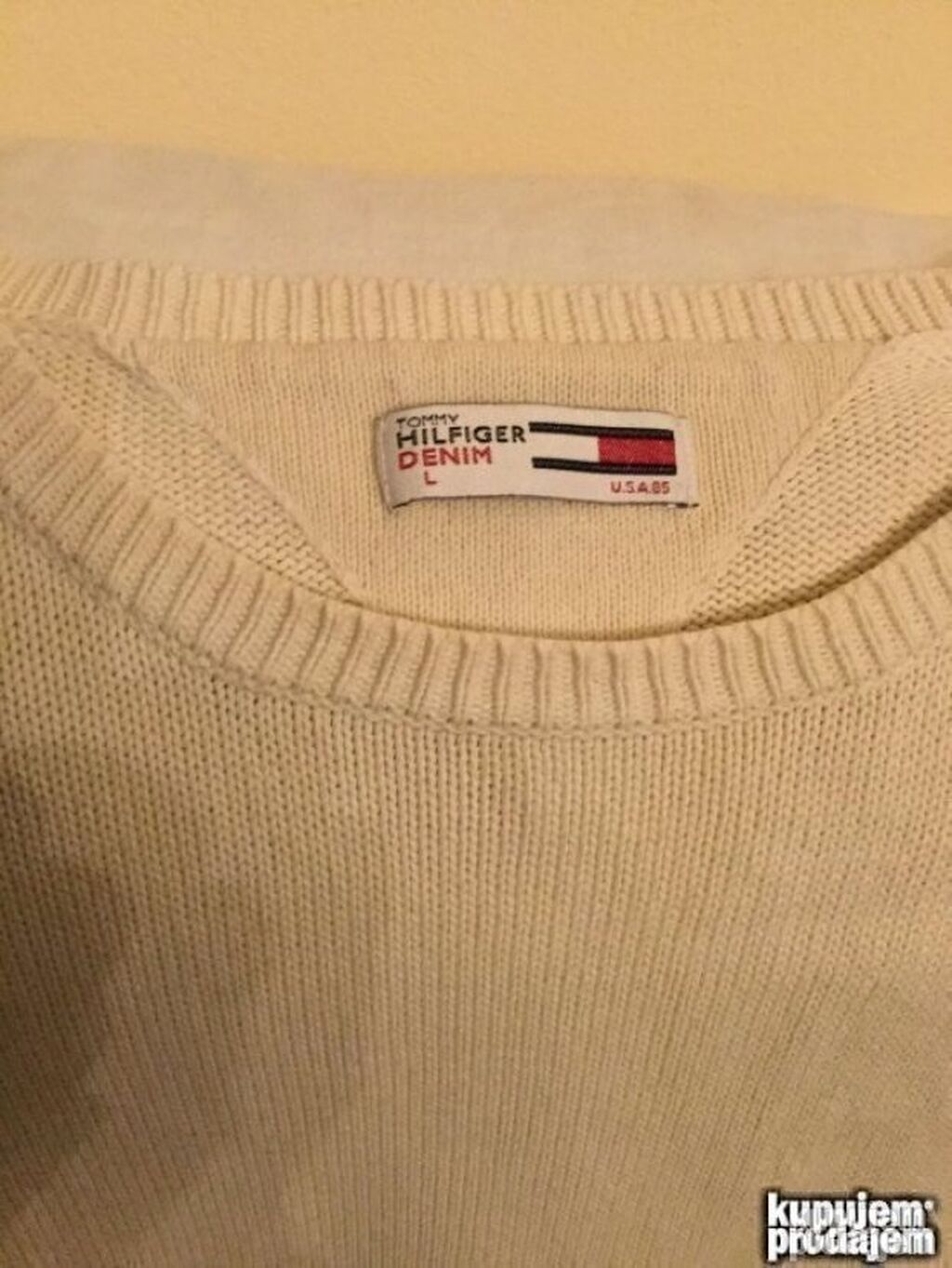 Original Tommy Hilfiger dzemper L 100% cotton Ramena 50cm rukav