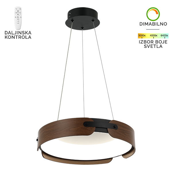 1 LED VISEĆA LAMPA F2097-63V BK+DWD