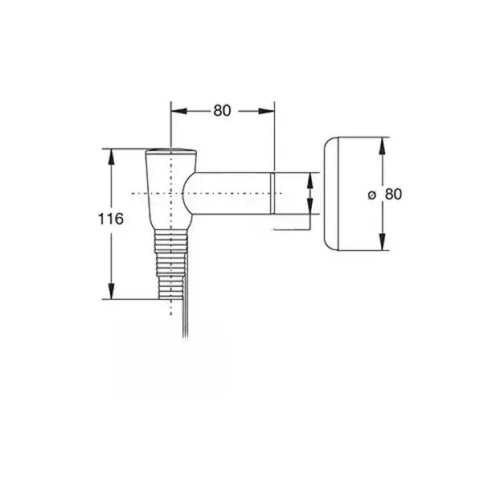 Sifon za veš mašinu fi-32 mm nadzidni. Spoljna ugradnja. Suva klapna