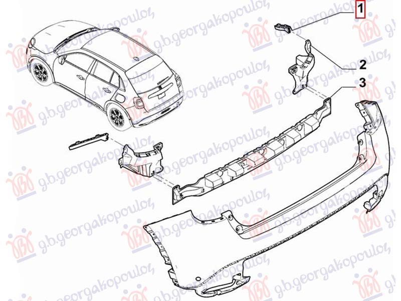 NOSAC ZADNJEG BRANIKA BOCNI PLASTICNI (O) Leva str. FIAT 600 (2023-) (OEM: 52217798, 52239176)