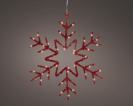 Novogodišnja dekoracija - led snowflake 40cm 489393 - red - kmg ( 044494 )