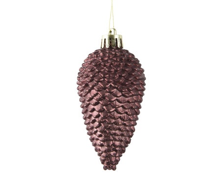 Novogodišnja dekoracija - hanging pinecone set 6pcs 8cm 022865 - maroon - kmg ( 044459 )