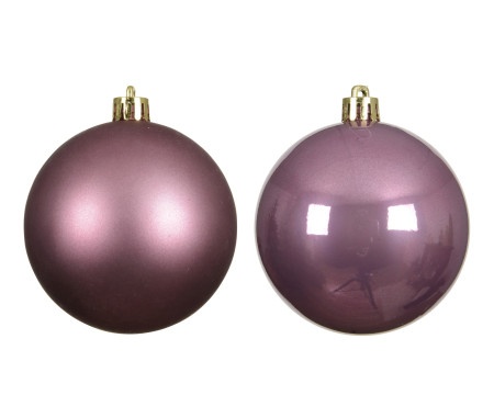 Novogodišnja dekoracija - hanging bauble set mix 6pcs 8cm 022672 - vintage pink - kmg ( 044436 )