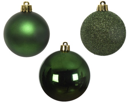 Novogodišnja dekoracija - hanging bauble set mix 10pcs 6cm 020215 - pine green - kmg ( 044426 )