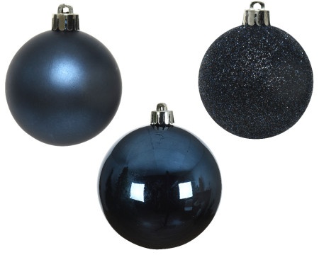 Novogodišnja dekoracija - hanging bauble set mix 10pcs 6cm 020214 - night blue - kmg ( 044425 )