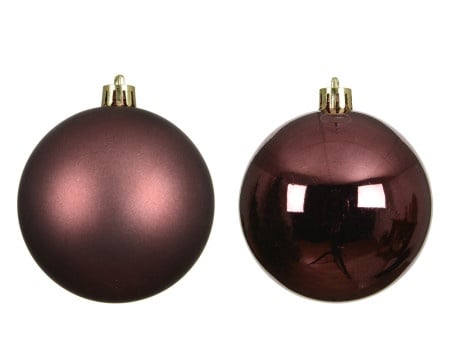 Novogodišnja dekoracija - hanging bauble set mix 6pcs 8cm 022818 - maroon - kmg ( 044438 )