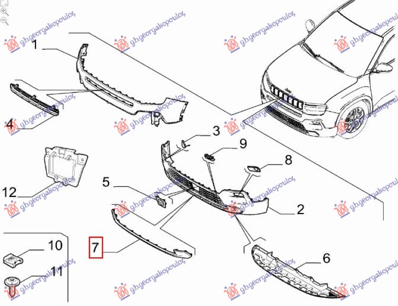 LAJSNA PREDNJEG BRANIKA DONJA (O) JEEP AVENGER (2022-) (OEM: 735774627)