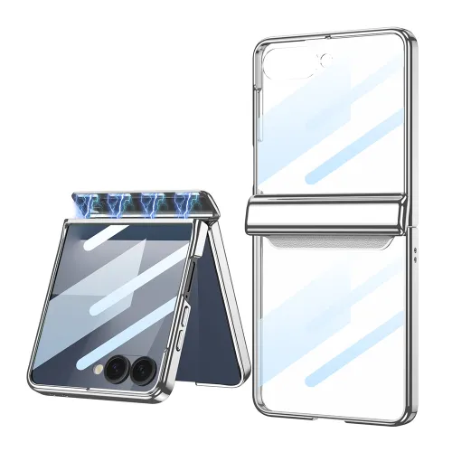 Futrola - maska LINES II za Samsung F751B Galaxy Z Flip 7 5G srebrna (GKK case) (MS)