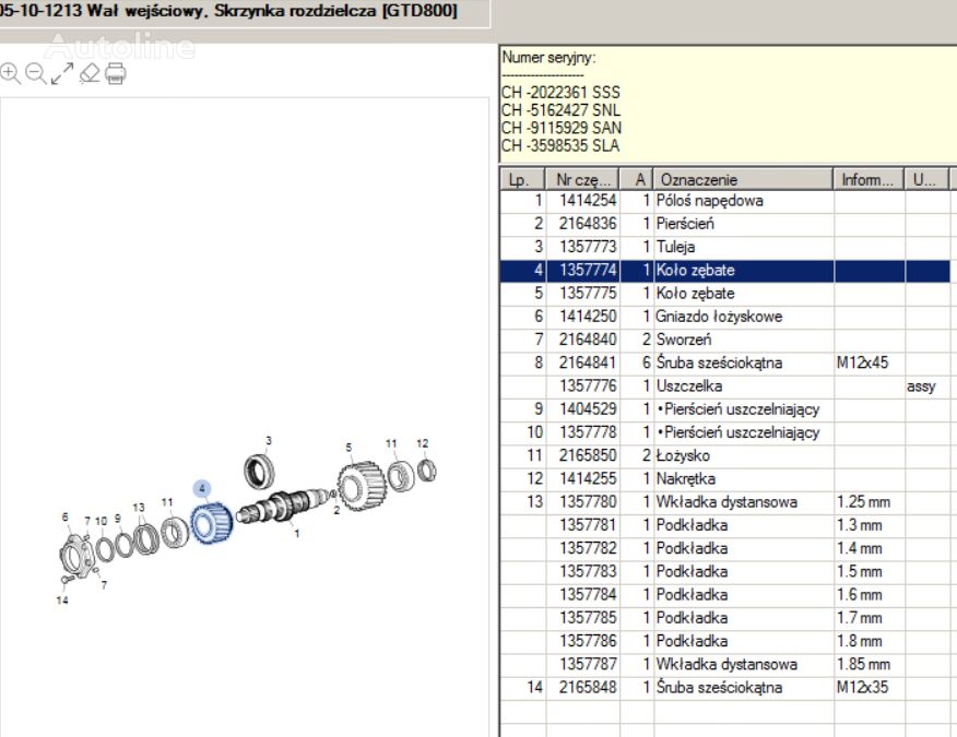 GT800 1357774 zupčanik menjača za Scania KAMAZ ,MAZ, JELCZ kamiona