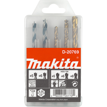 Makita set burgija za metal i drvo 5kom (D-20769)