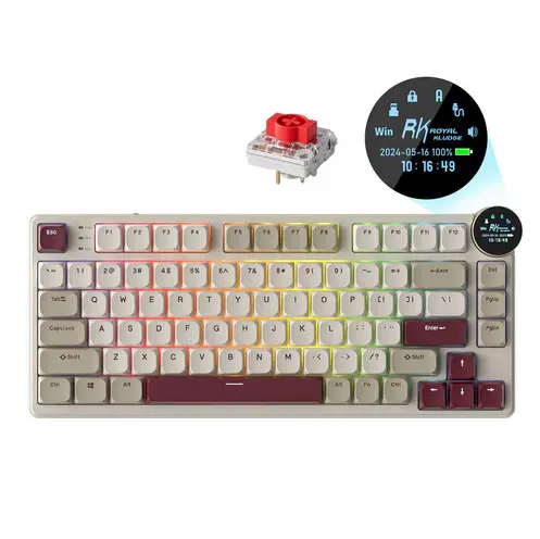 Royal Kludge Gaming mehanička tastatura N80, RGB, Hot-swap, Bela