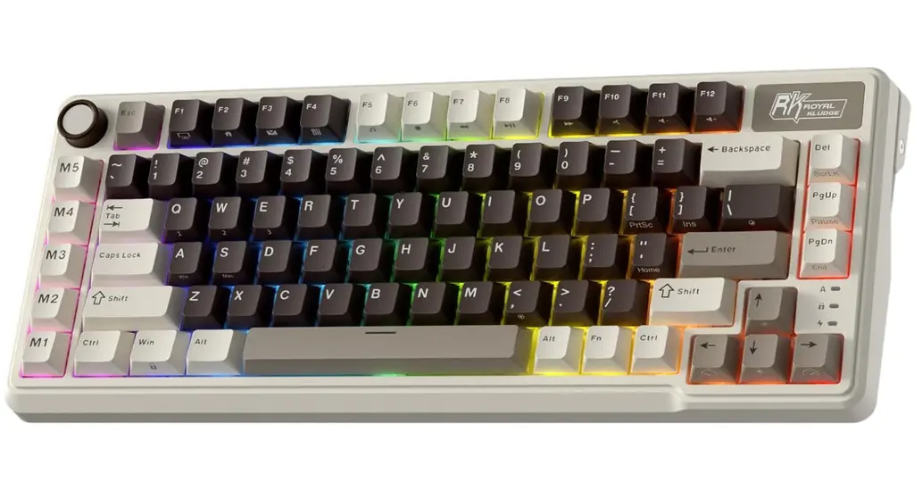 Royal Kludge Gaming mehanička tastatura L75, RGB, Hot-Swap, Bež