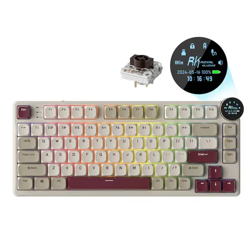 Royal Kludge Gmaing mehanička tastatura N80, RGB, Hot-swap, Bela