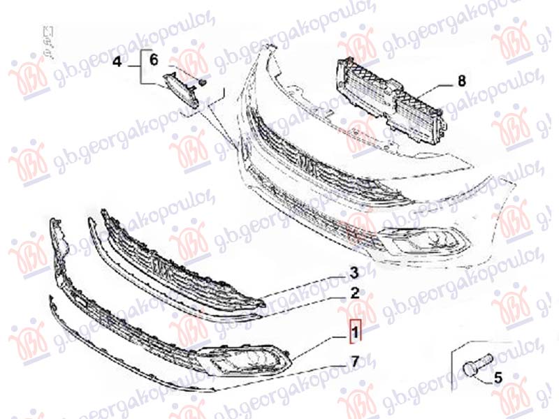 CENTRALNA RESETKA (SA MAGLENKAMA) (O) FIAT TIPO (2021-) (OEM: 735740234, 735754050)
