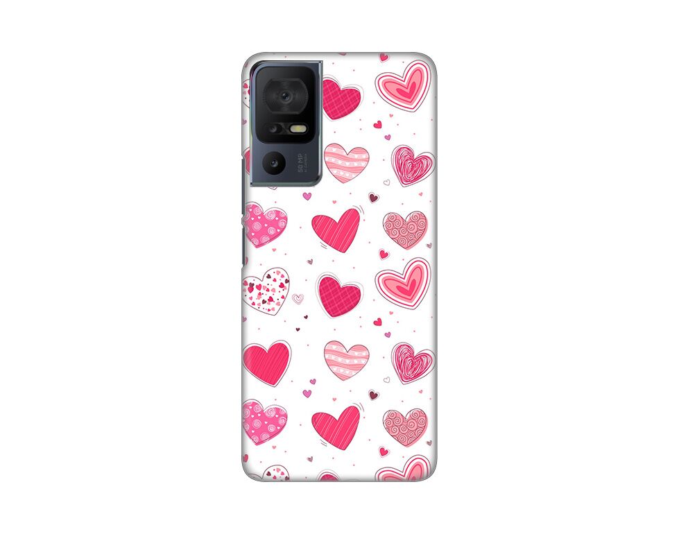 Silikonska futrola PRINT Skin - A1 Alpha Eco Pink Hearts