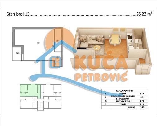 Novogradnja 26m2 Branko Bjegović