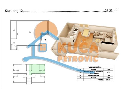 Novogradnja 26m2 Branko Bjegović