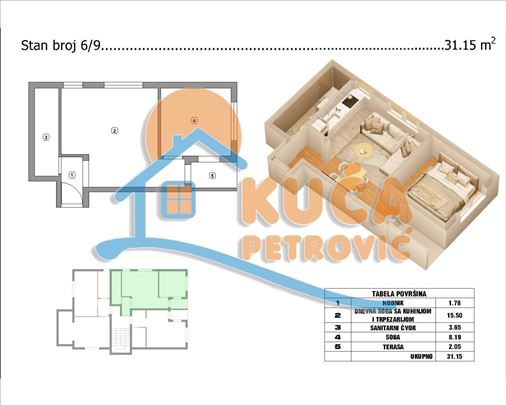 Novogradnja 31m2 Branko Bjegović