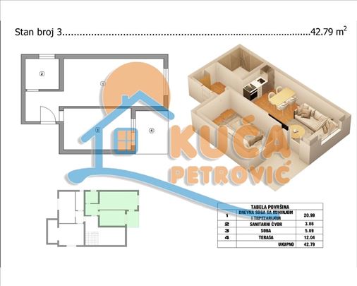 Novogradnja 43m2 Branko Bjegović