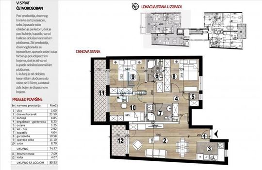 Novogradnja,Vukov spomenik, 85,93m2, cena bez PDV-