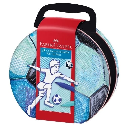 Flomasteri školski 33 boje Soccer metalno koferče Faber Castell 155538