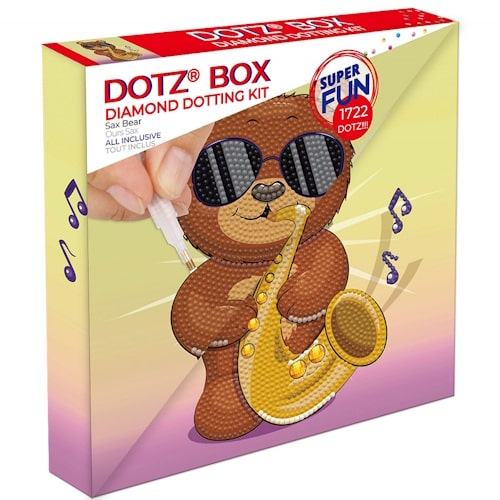 Diamond Dotz box dečije platno 22x22cm Sax Bear DBX.079 NS33344