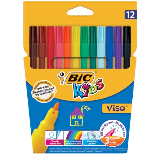 Flomasteri 12 boja BIC Kids Visa NF064