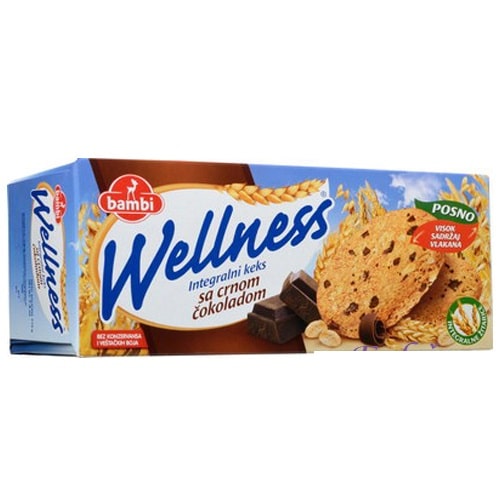 Wellness integralni keks sa komadićima čokolade 210g