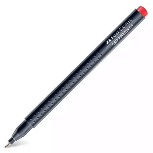 Lajner Grip crven 0.4mm Finepen Faber Castell 151621