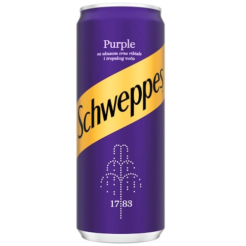Schweppes Purple sa ukusom crne ribizle i tropskog voća 330ml