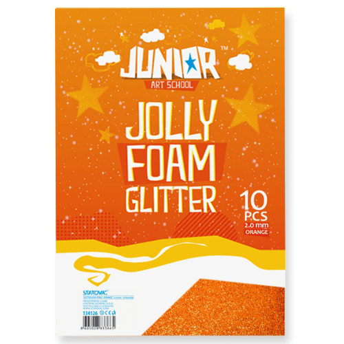 Jolly Glitter Foam eva pena sa šljokicama narandžasta A4 10k 134126