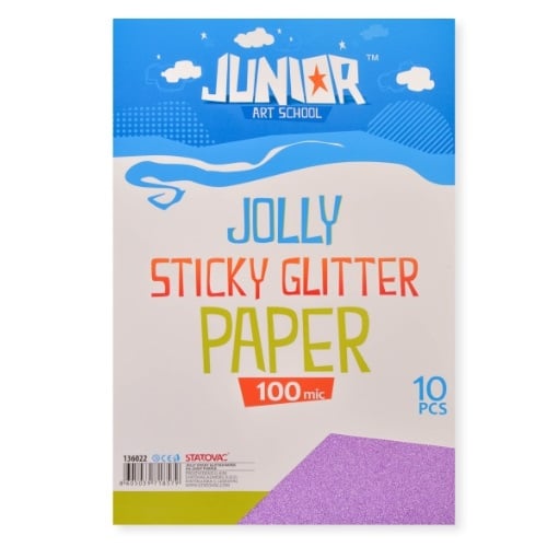 Papir glitter samolepljivi svetli ljubičasti A4 100mik 10K Jolly sticky 136022
