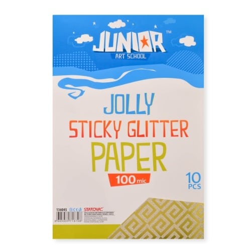 Papir glitter samolepljivi linije svetlo zlatna A4 10K Jolly sticky 136045