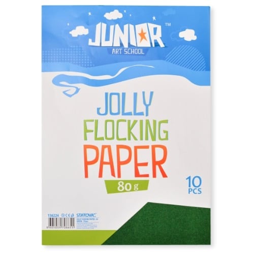Flocking papir zelena A4 10K Jolly flocking paper 136224