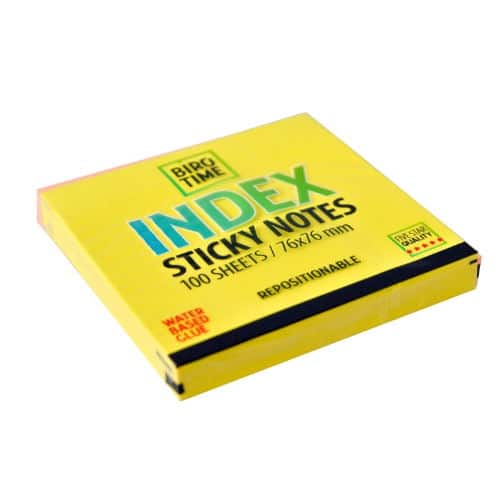 Index blokčić samolepljivi 76x76mm 100 lista neon žuta 490120