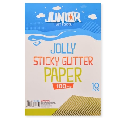 Papir glitter samolepljivi zig-zag svetlo zlatna A4 10K Jolly sticky 136048