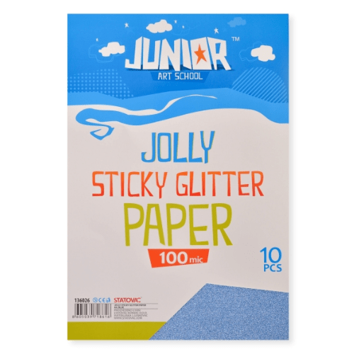 Papir glitter samolepljivi plava A4 100mik 10k jolly sticky 136026