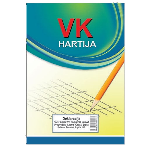 Hartija A3 visoki karo 200l 3027