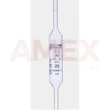 Trbušasta pipeta ISOLAB, 4 ml, Klasa AS