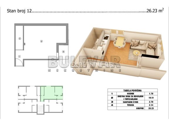 Novogradnja 26m2 Branko Bjegović