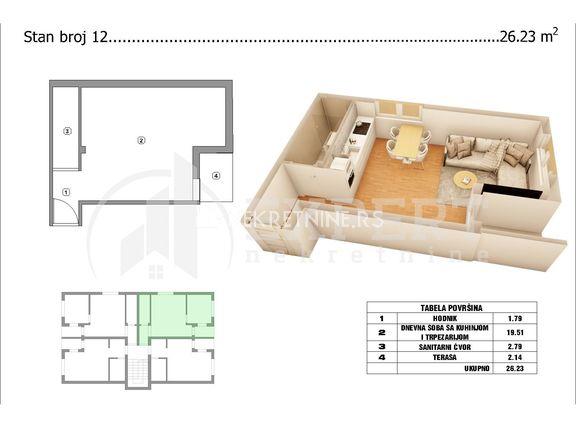 Novogradnja 26m2 Branko Bjegović