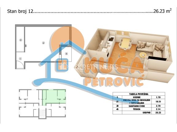 Novogradnja 26m2 Branko Bjegović